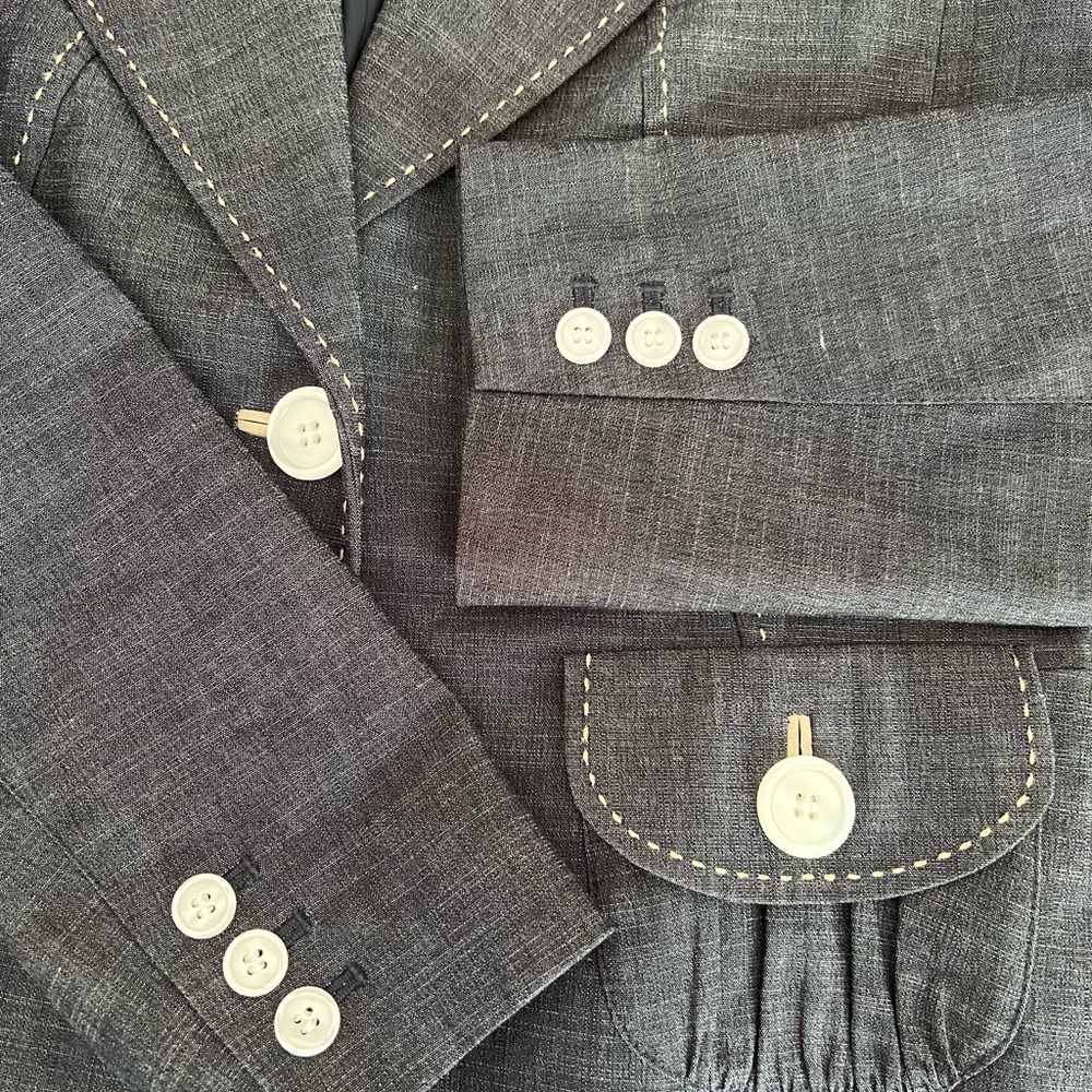 Loft Chambray Blazer With Stiching - Gem